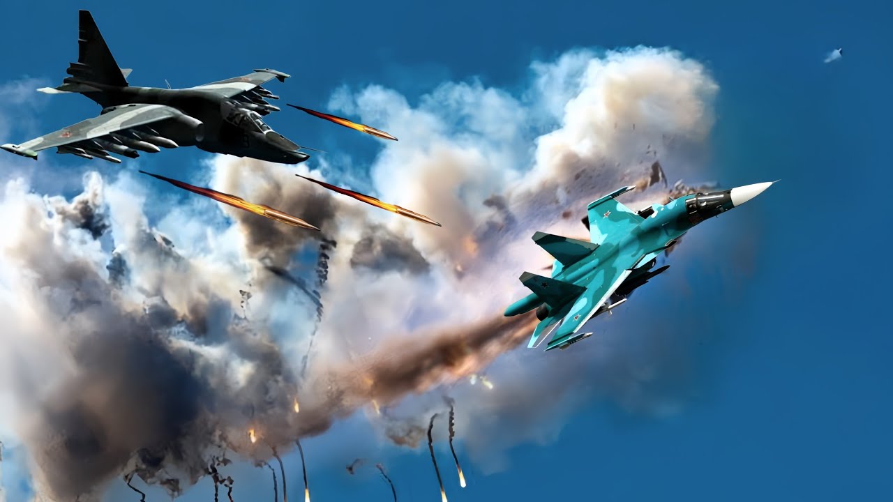US best Av-8bHarrier jet pilot attacks, destroys the Russian Su-34 ...