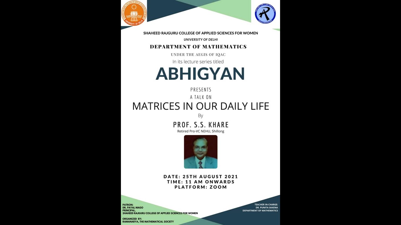 MATRICES IN OUR DAILY LIFE YouTube MATRICES IN OUR DAILY LIFE YouTube