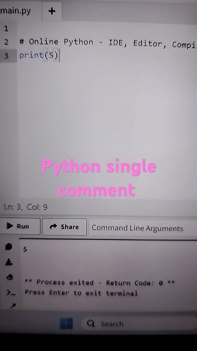 Python Single Comment Coding Python Coder Pythonprojects Learn From Basics 👍👩‍💻 Youtube