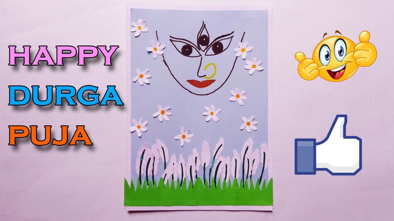 Durga Puja | how to make durga puja Greeting Cards - YouTube