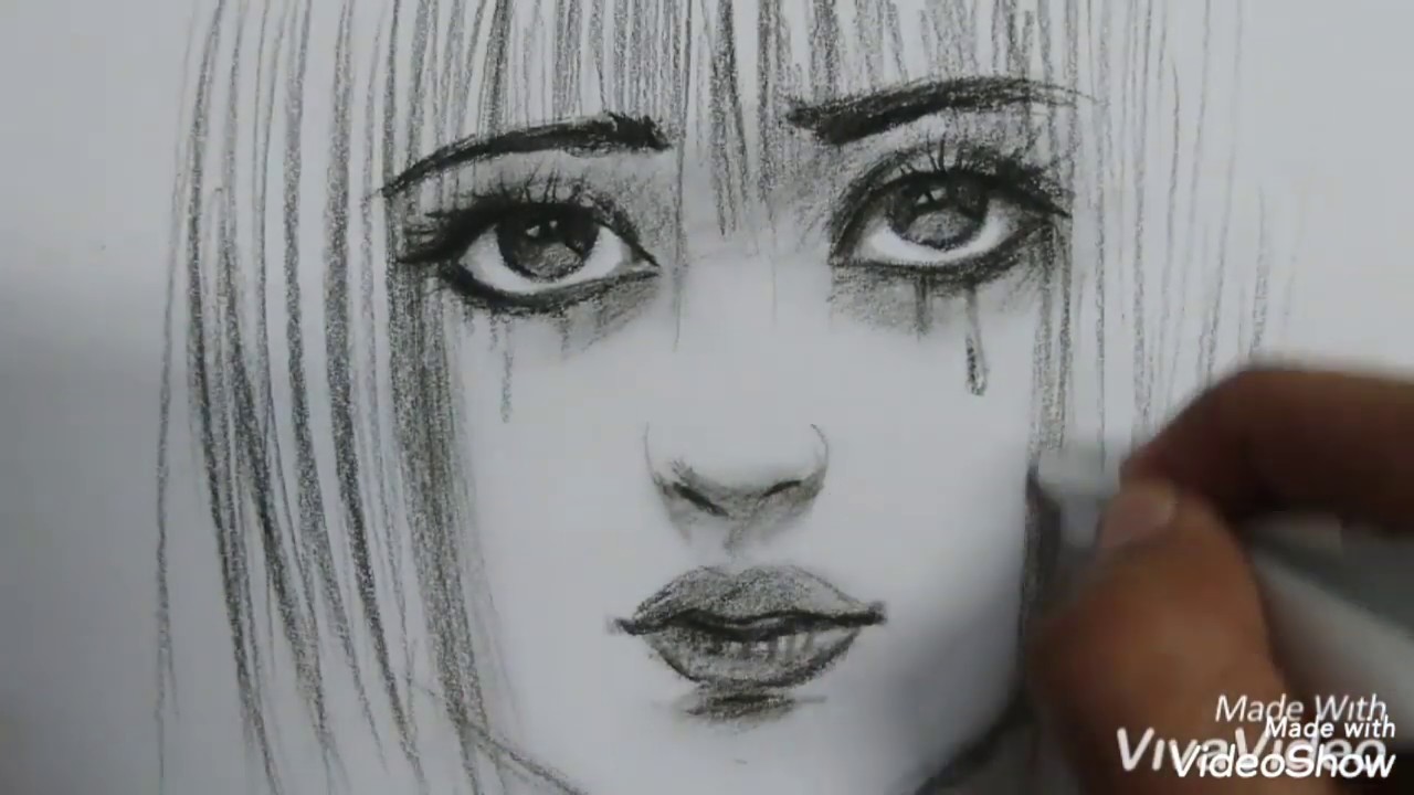 Drawing desperated girl easy tutorial | menggambar wajah - YouTube