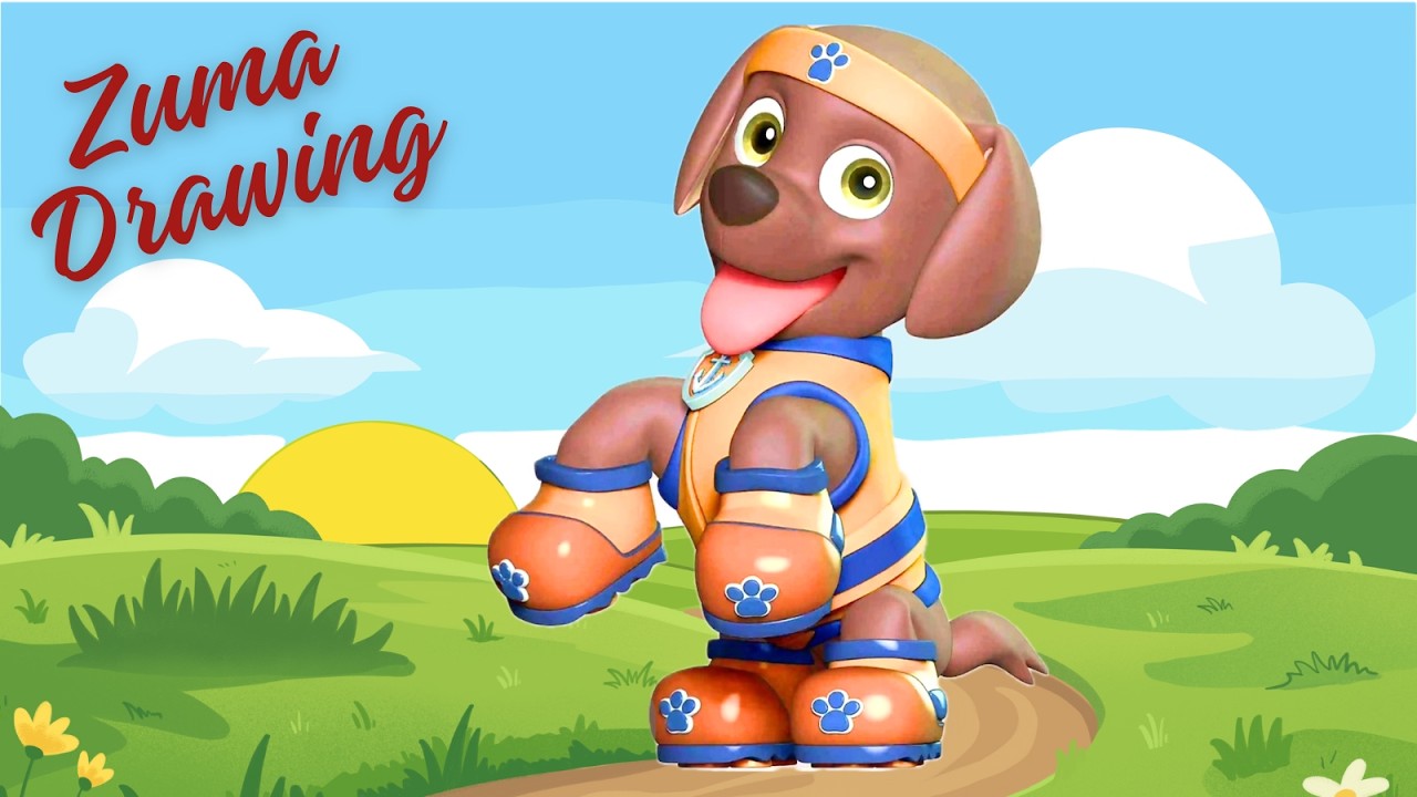 How to draw Zuma - Paw Patrol || step by step drawing - YouTube