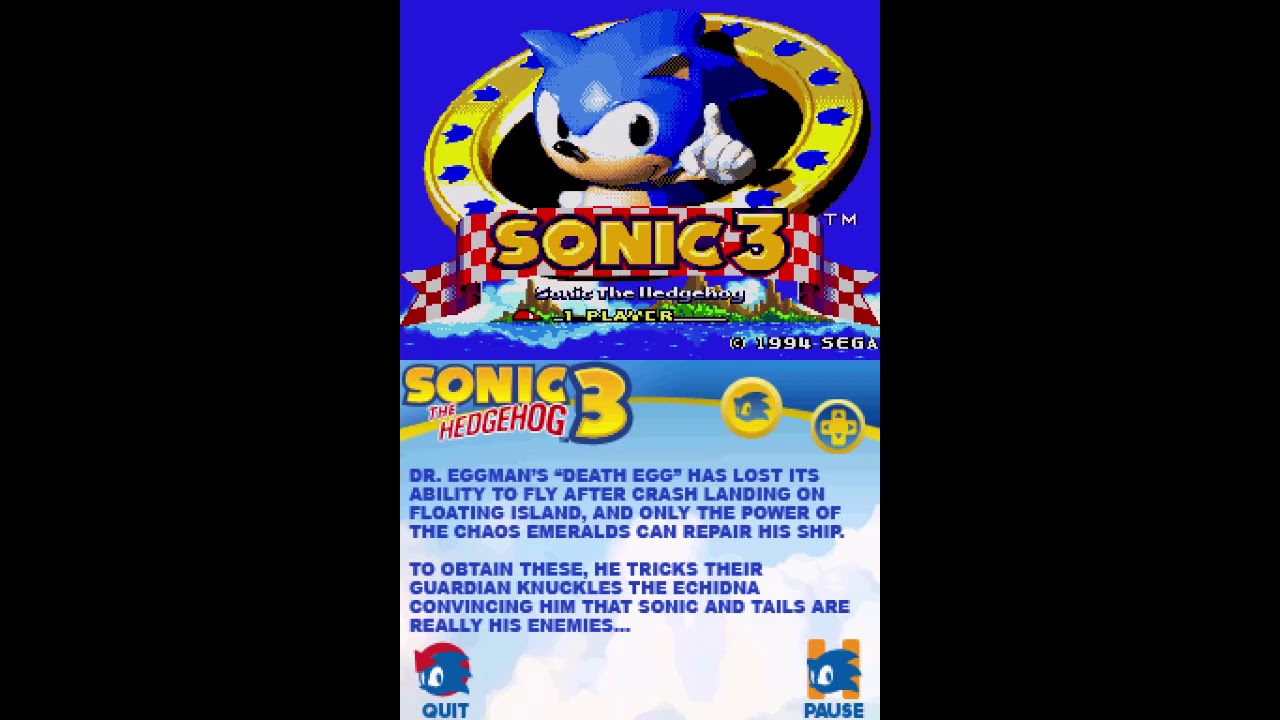 Sonic 3 Continue/Competition Results - Sonic Classic Collection (DS ...