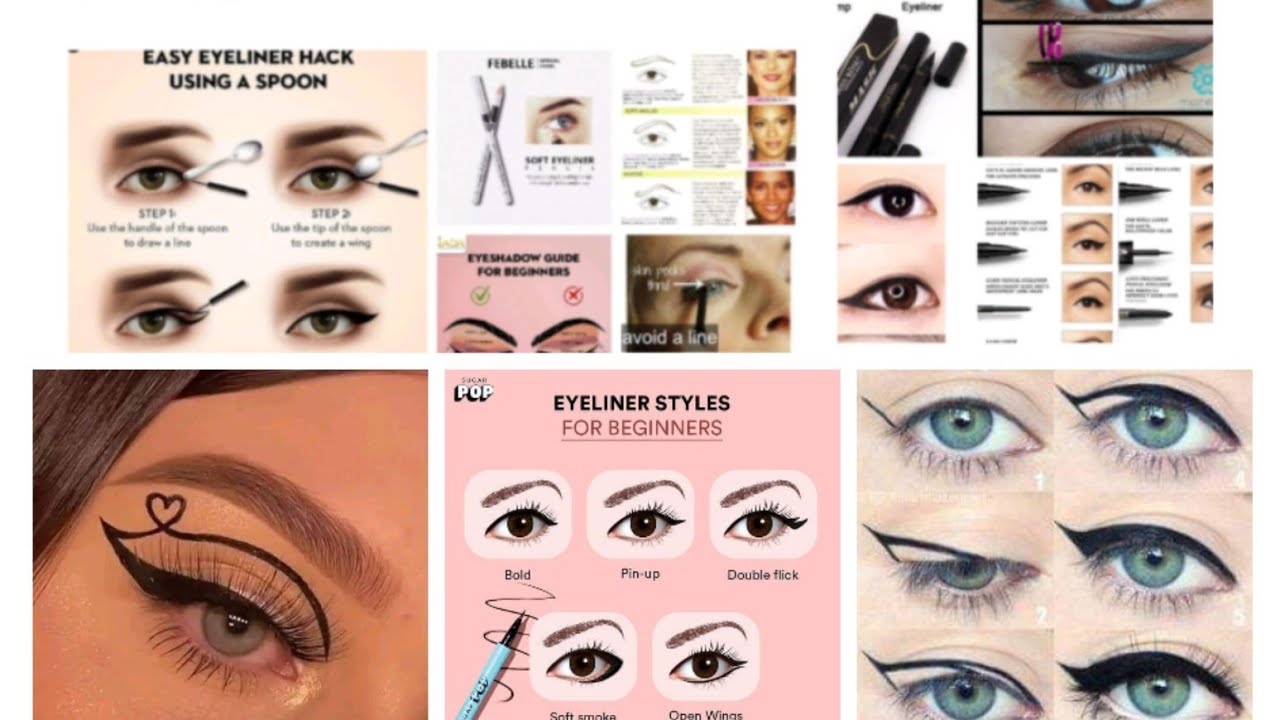 how to draw beautiful eye liner/ stylish eyeliner for hooded eyes / eye ...