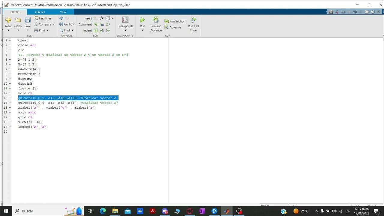 Graficar Vectores en MatLab - YouTube