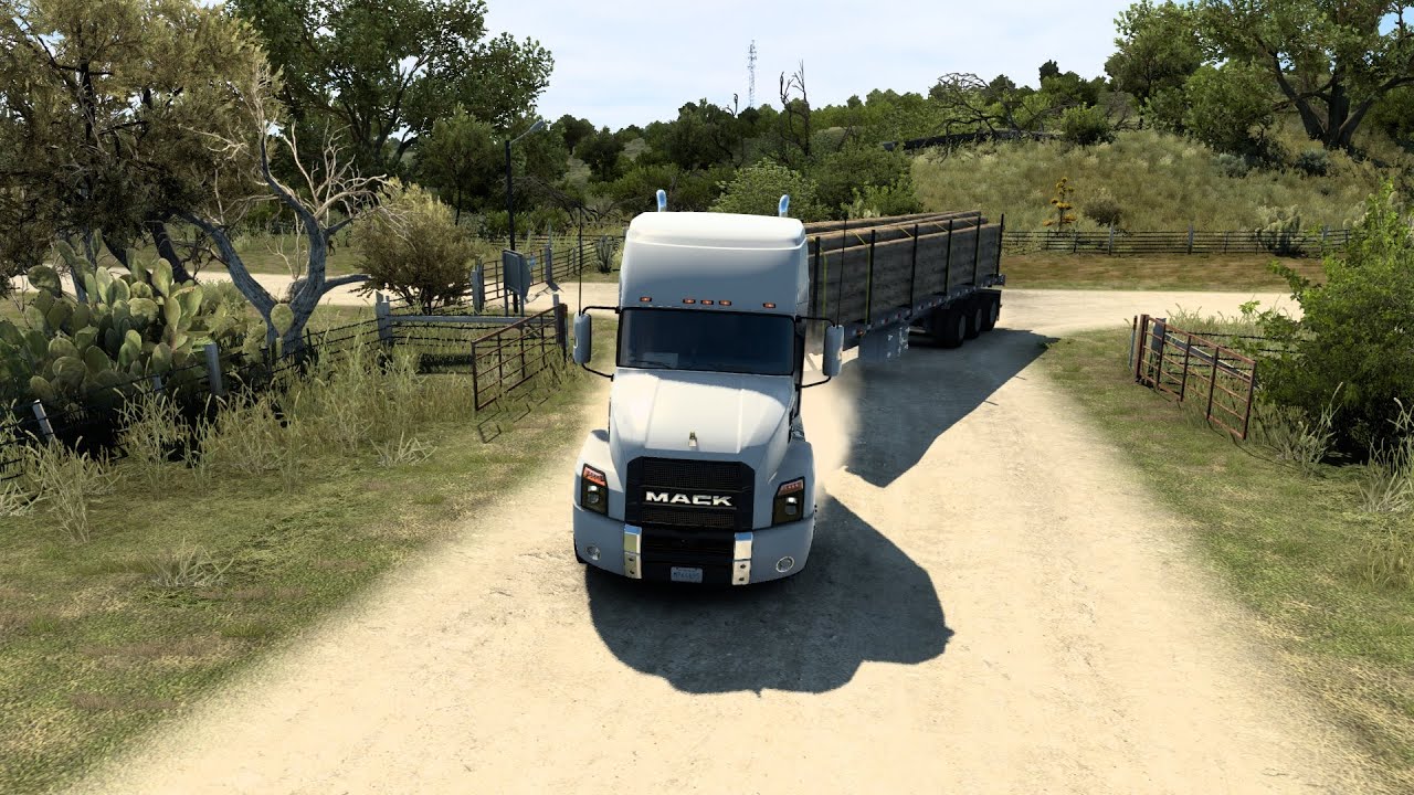ATS | Mack 40 sleeper 505HP | Texas | Odessa to Abilene - Logs delivery ...
