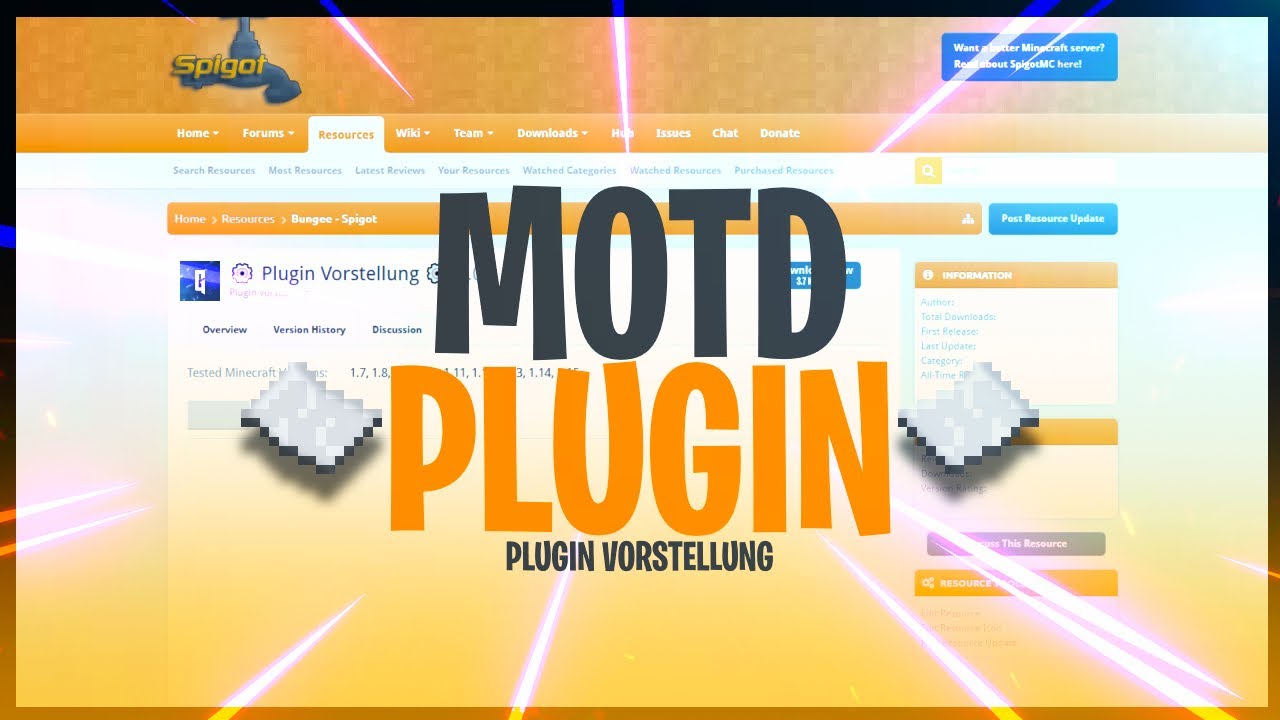 MOTD Plugin | Minecraft Plugin Vorstellung 1.7.X - 1.17.X 📠 GamePvP [Reupload] - YouTube