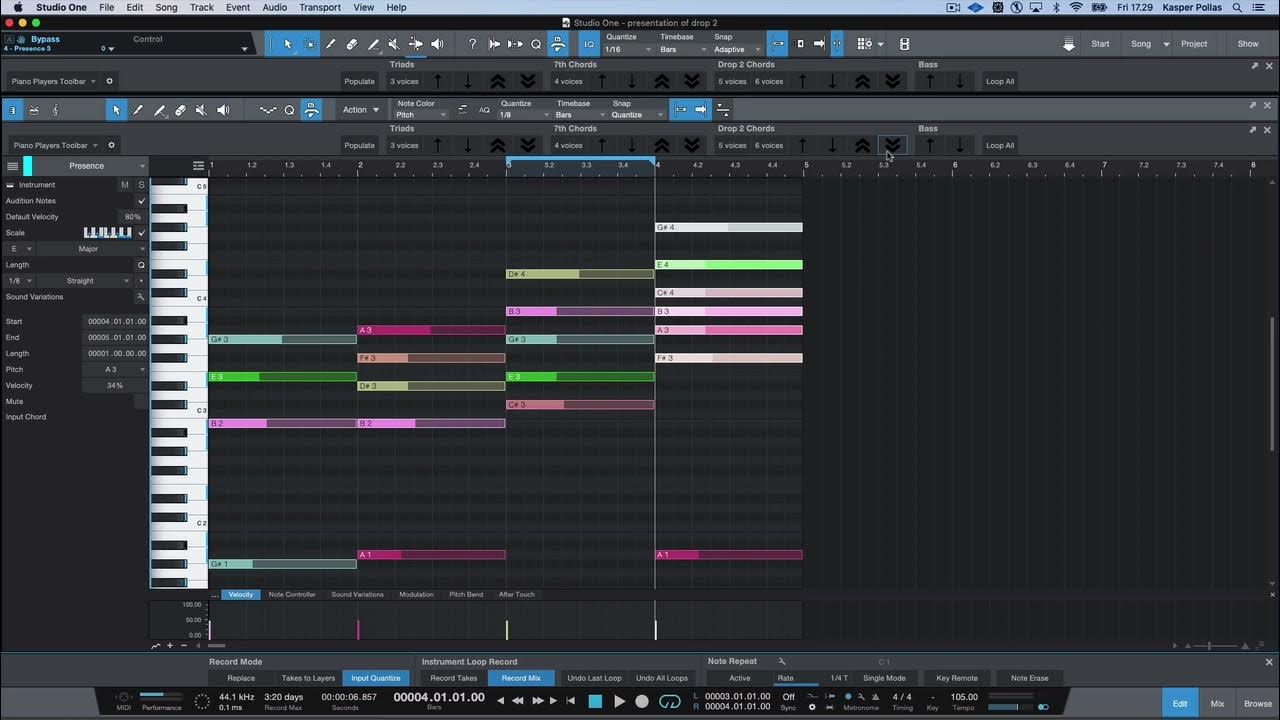 Chord Progressions in Studio One | Toolbar | Complete Tutorial - YouTube