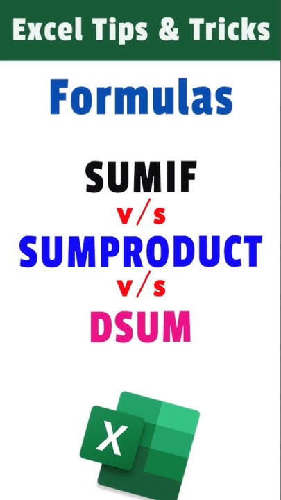 SUMIF vs SUMPRODUCT vs DSUM - Which Excel Formula is Best? 🔥 - YouTube