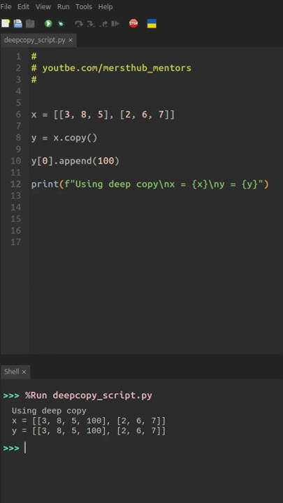 deepcopy in Python #pythonprogramming #python #shorts - YouTube