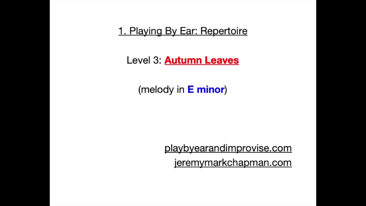 Autumn Leaves (melody) (E minor) - YouTube