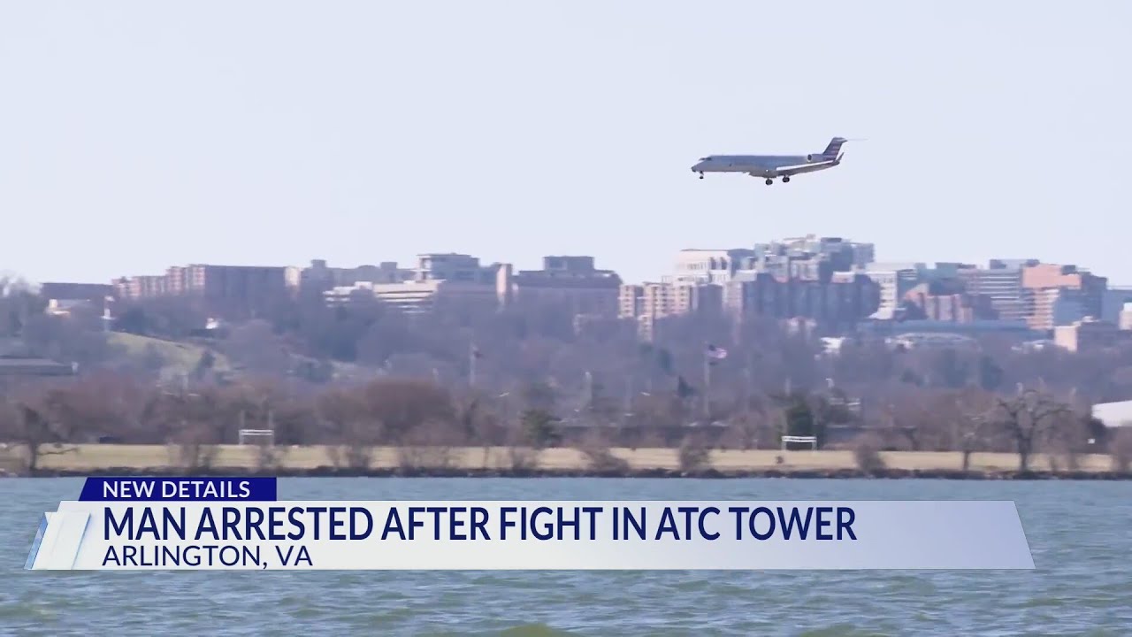 Man arrested after incident in DCA ATC control tower - YouTube