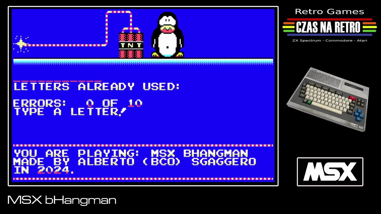 MSX bHangman (2024) - MSX/MSX2 - YouTube