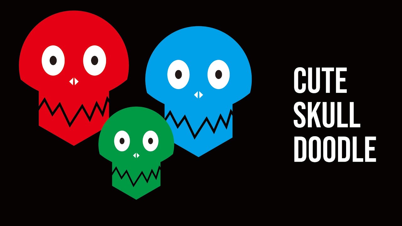 Drawing Cute Skull Doodle Character in Coreldraw - YouTube
