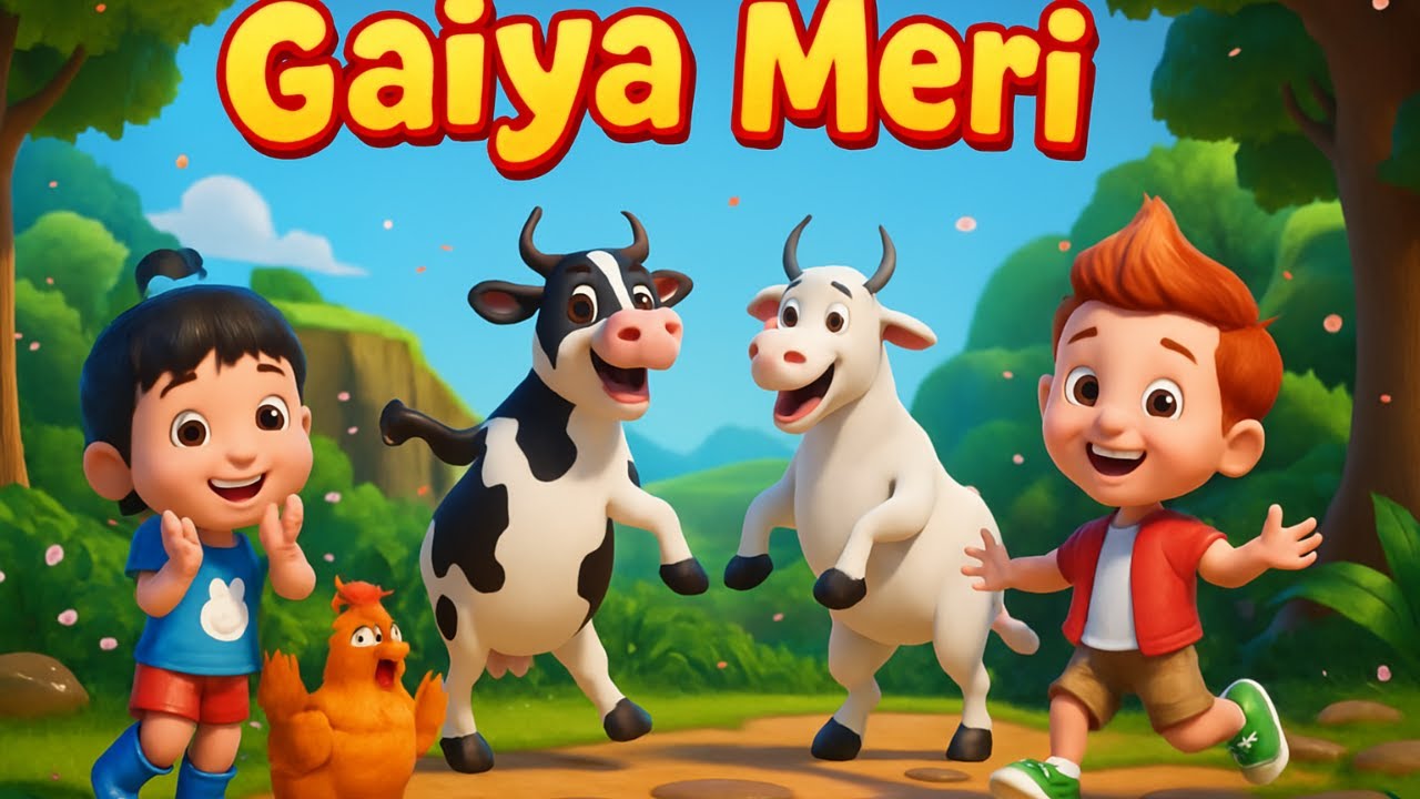 Gaiya Meri Chand Se Pyari | गैया मेरी Cartoon 2025 | Cow Song for Kids ...