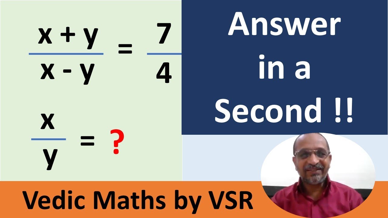 Algebraic Equations | Easiest Trick | Aptitude | Vedic Maths by VSR ...