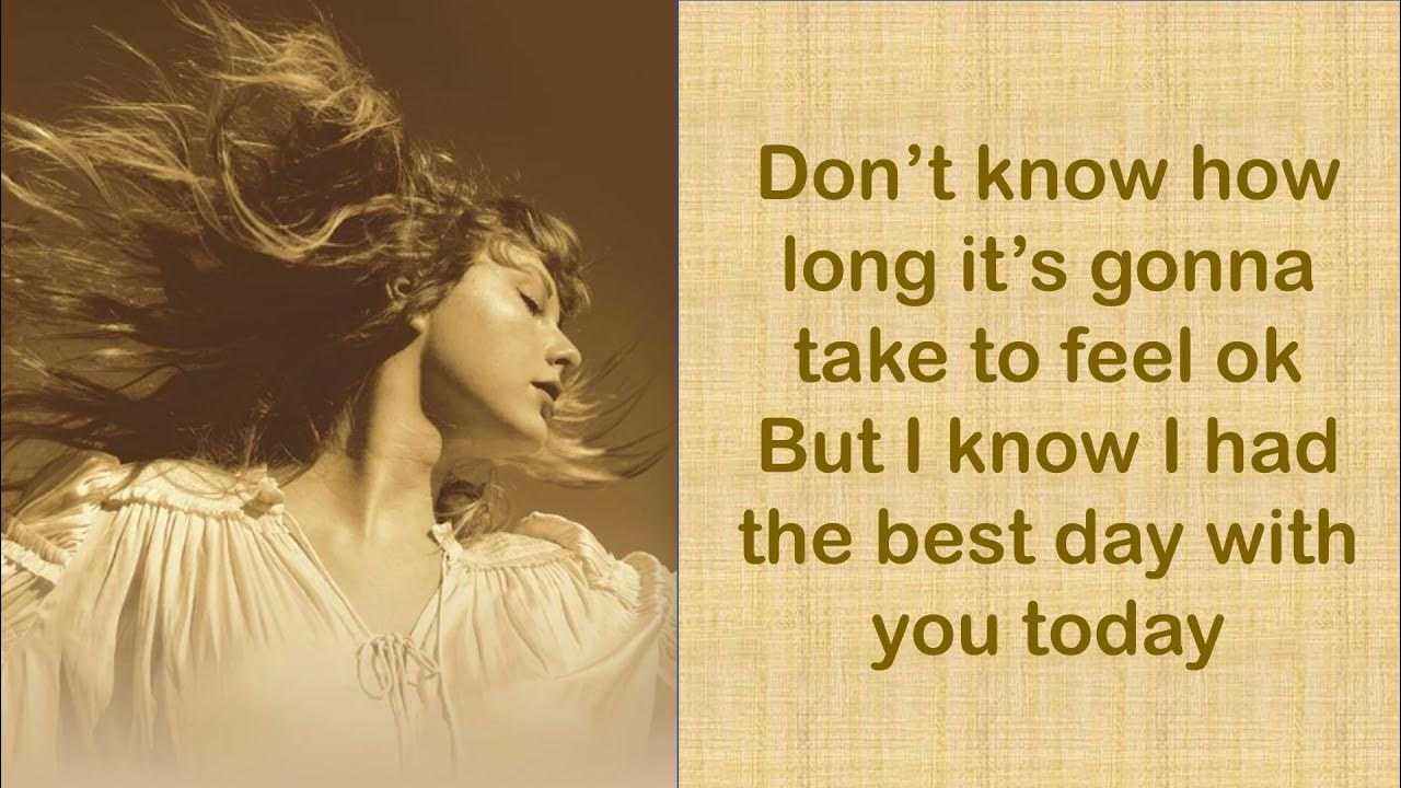 THE BEST DAY - Taylor Swift (Taylor’s Version) (Lyrics) - YouTube
