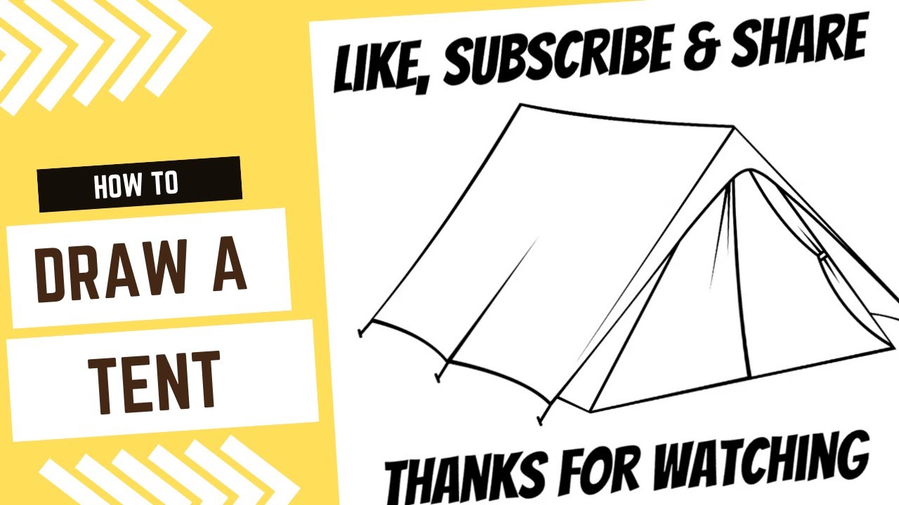 How to Draw a Camping Tent Easy Simple Art Tutorial for Beginners - YouTube