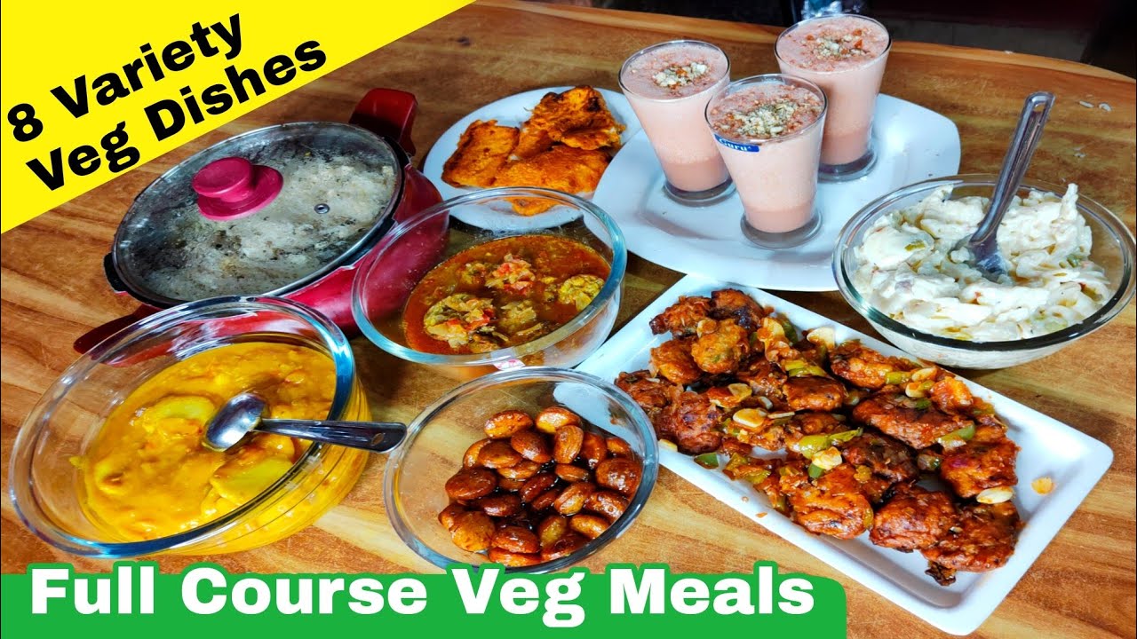 8 Variety Veg Dishes Made in 80 Minutes - Rich Vegetarian Dishes For ...