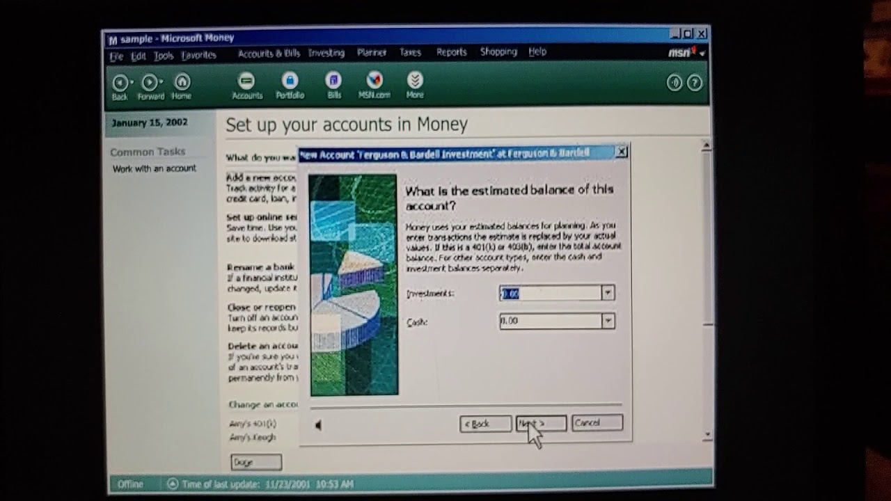 Microsoft Money 2004: Create an Investment Account - YouTube