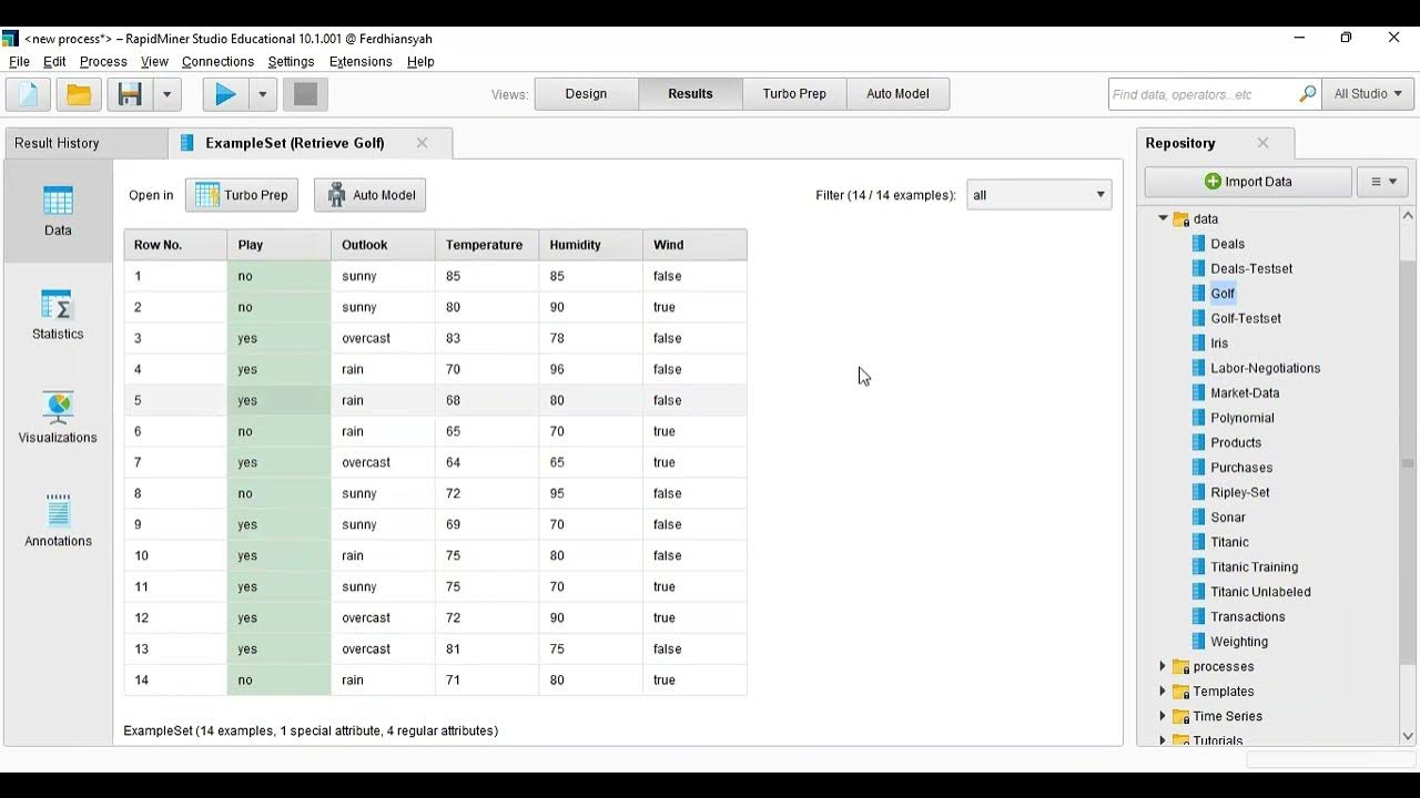 TUTORIAL RAPIDMINER - MEMASUKKAN DATA DAN MENAMPILKAN DATA - YouTube