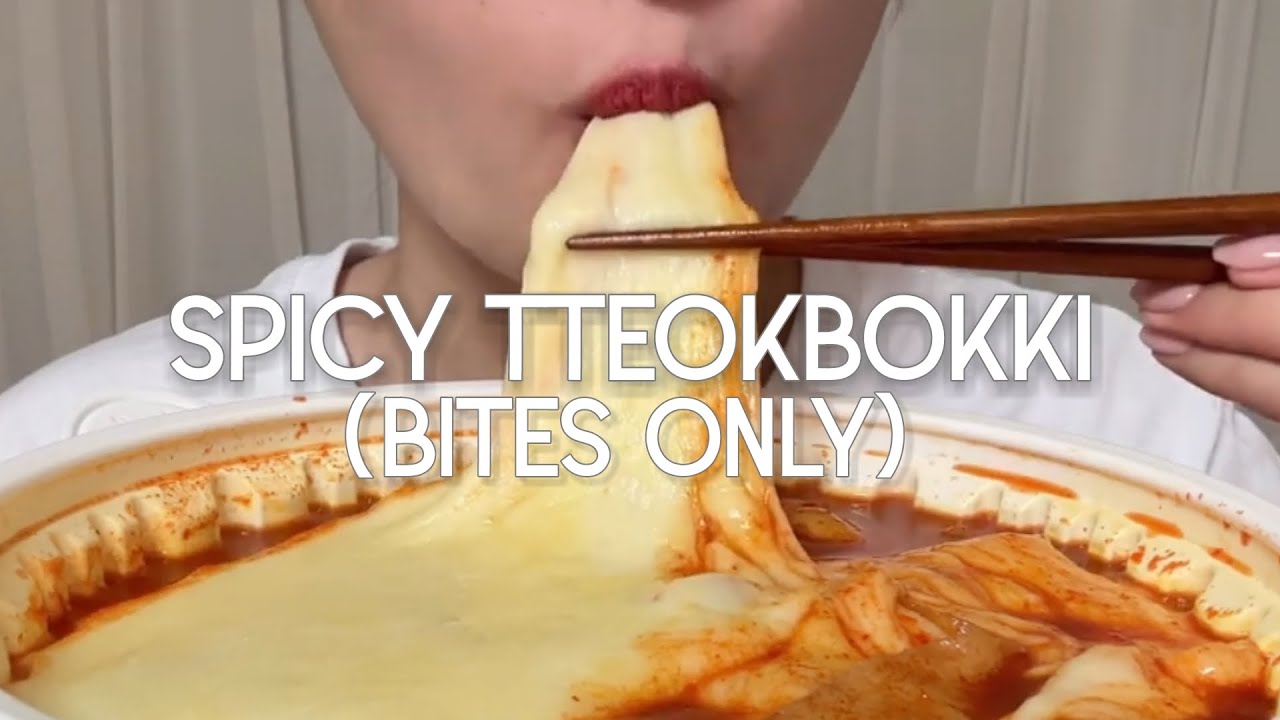 [ASMR BITES ONLY] Satisfying Spicy Cheesy Tteokbokki 🧀 by Dangbee ...