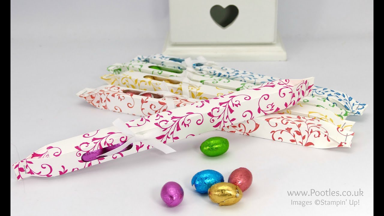 Long Thin Easter Egg Box Tutorial using Stampin' Up! products - YouTube
