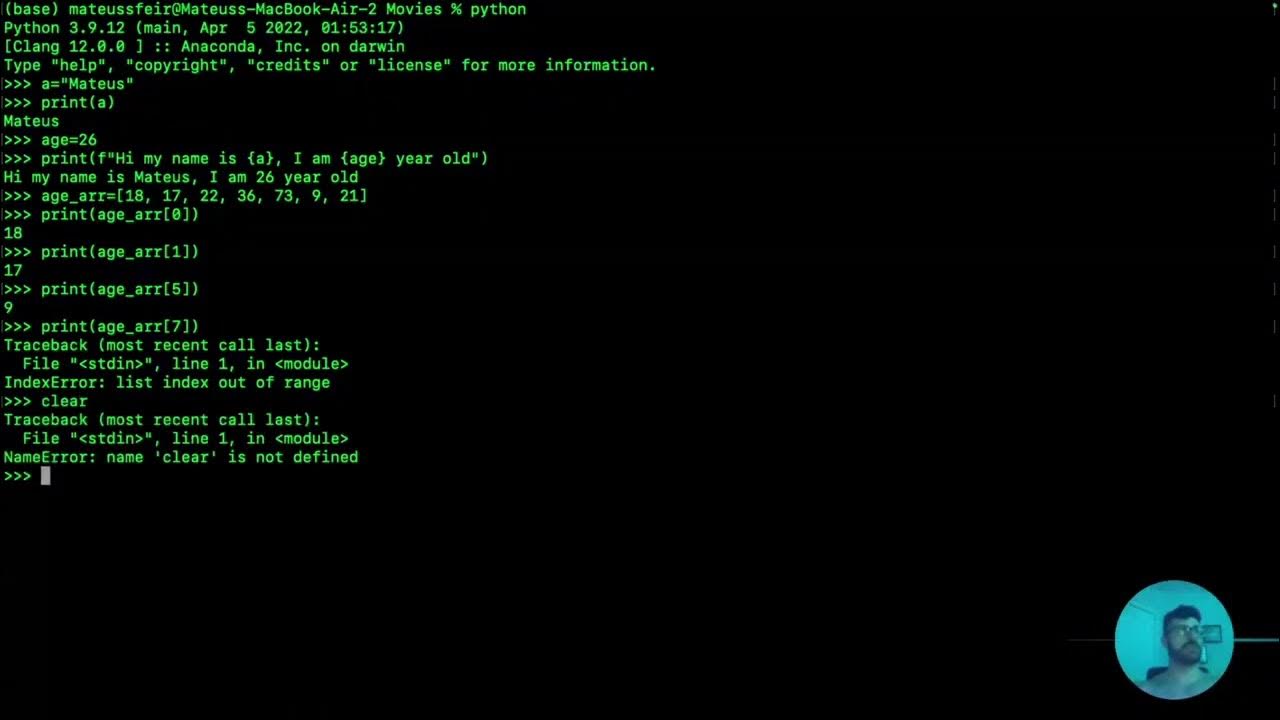 Basic Python Tutorial variable, loop, if, array - YouTube