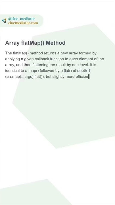 Array flatMap() Method | #javascript - YouTube