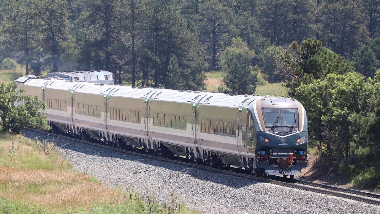 Chasing the first Amtrak Airo down the Joint Line - YouTube