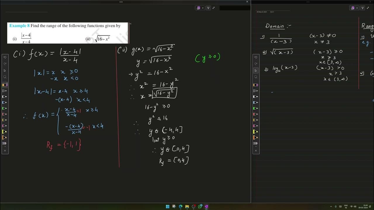 function domain range jee - YouTube