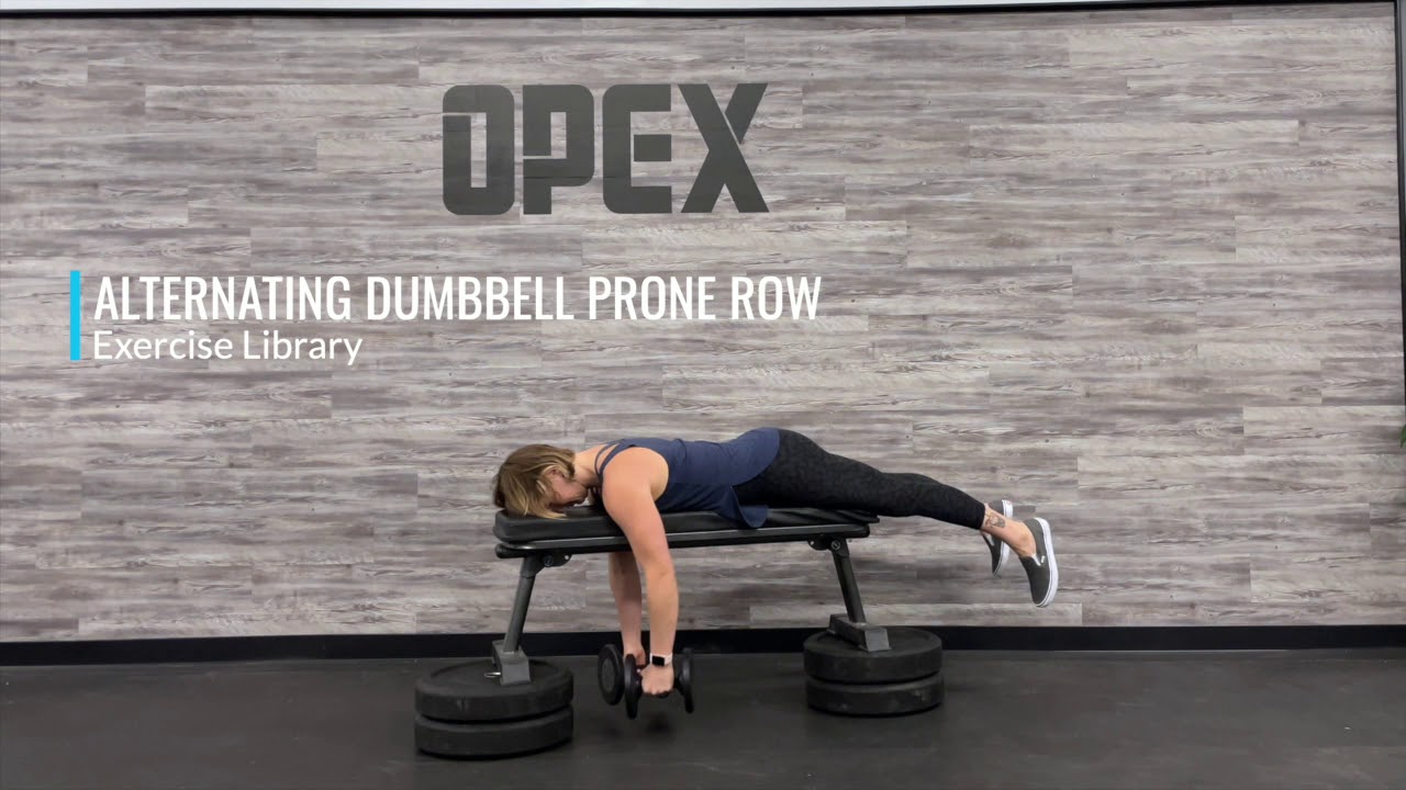Alternating Dumbbell Prone Row - YouTube