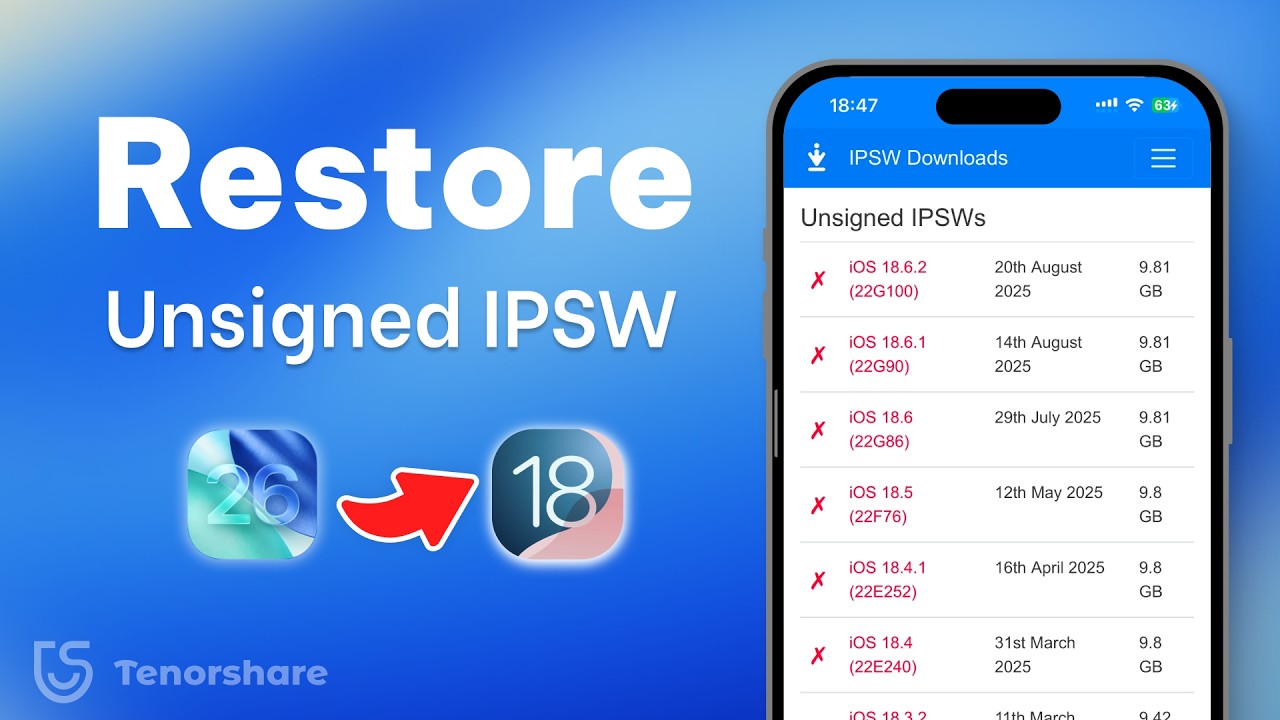 How to Restore Unsigned IPSW on iPhone Downgrade iOS with SHSH Blobs ...