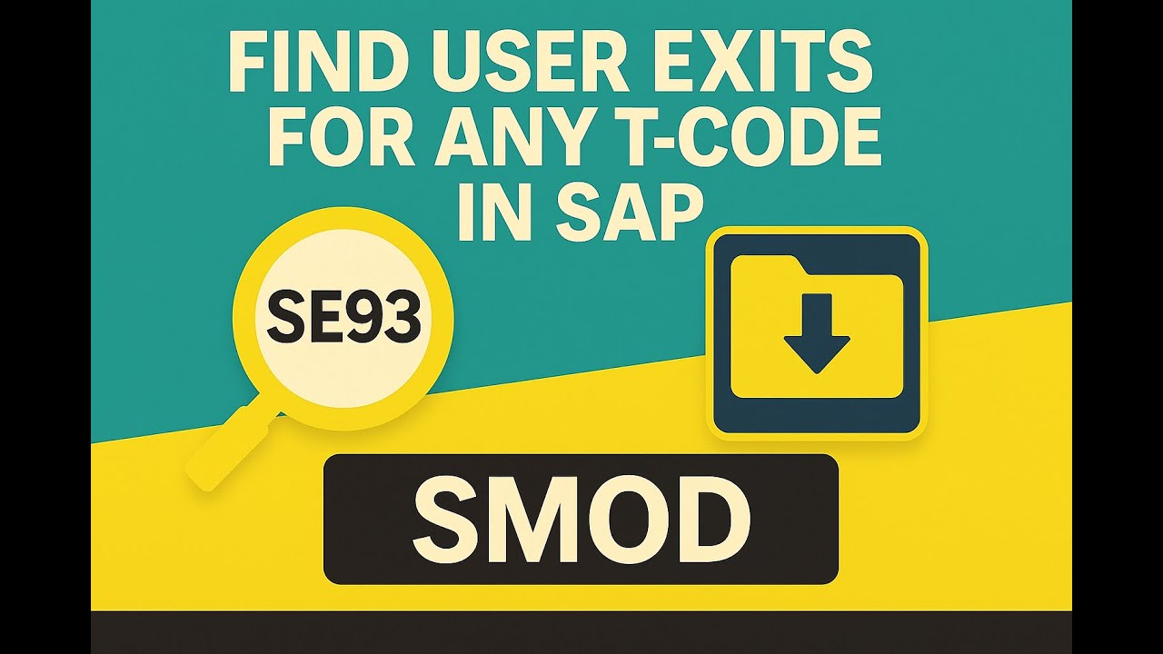 Find User Exits for Any T-Code in SAP | SE93 | SMOD | - YouTube