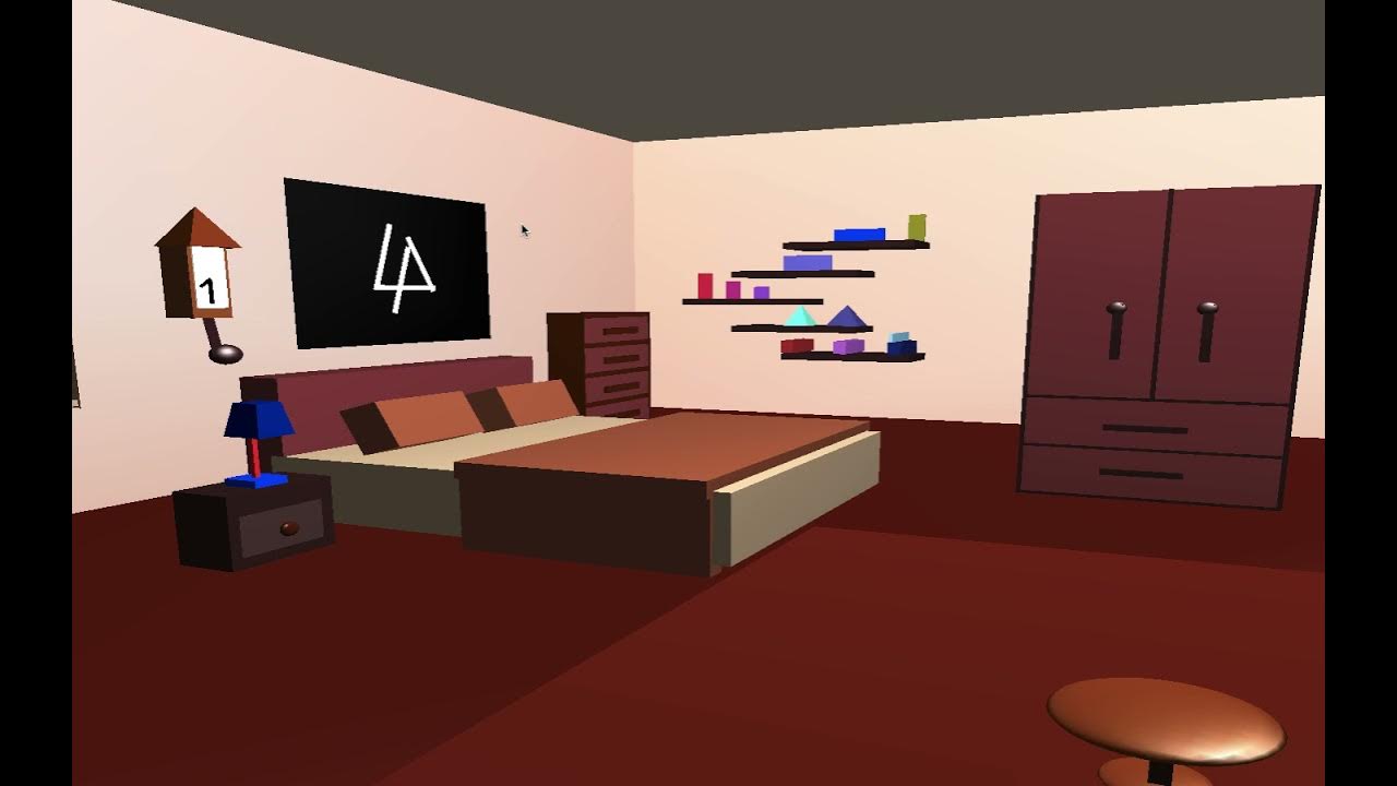 3D bedroom design with source code | OpenGL | GLUT | C++ | Computer graphics projects - YouTube