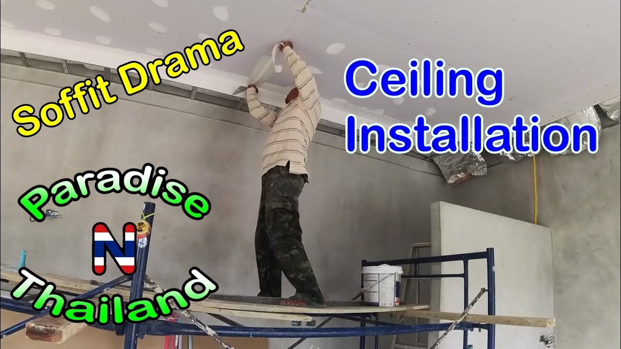 Ceilings go up! Soffit Vents? - YouTube