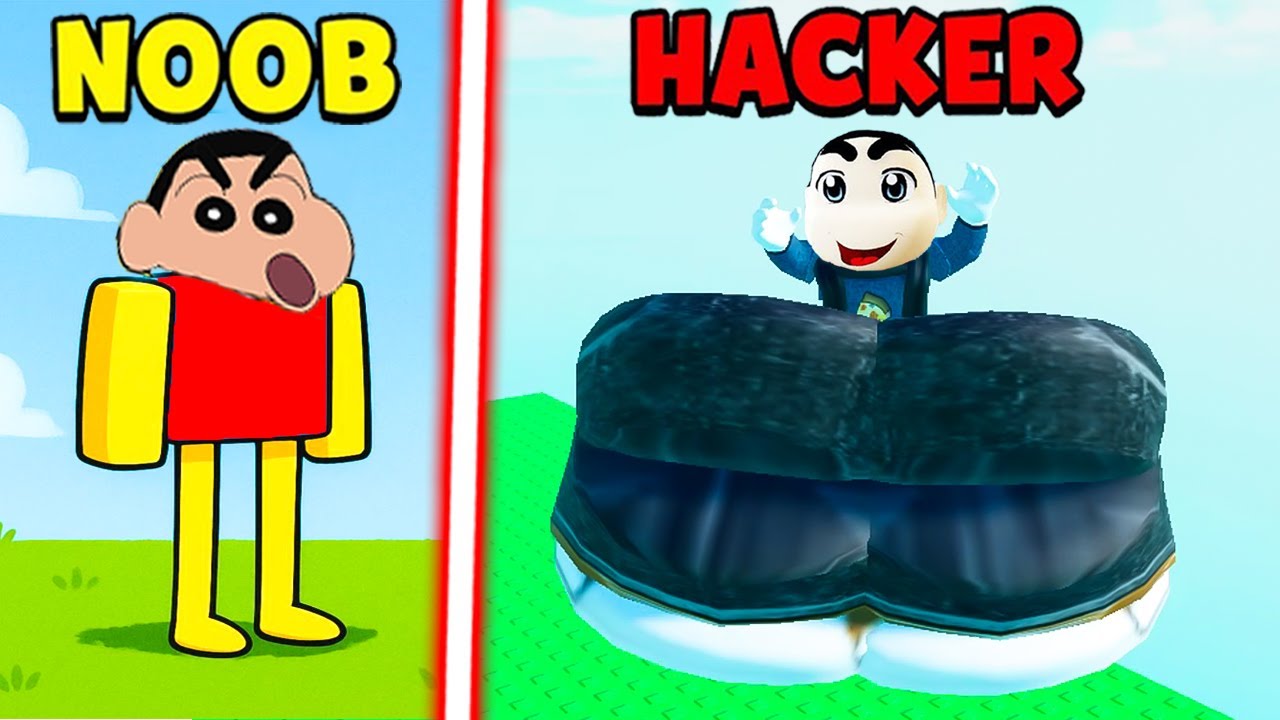 SHINCHAN STRENGTHEN his LEGS from ZERO to 899999 SIZE in ROBLOX with ...