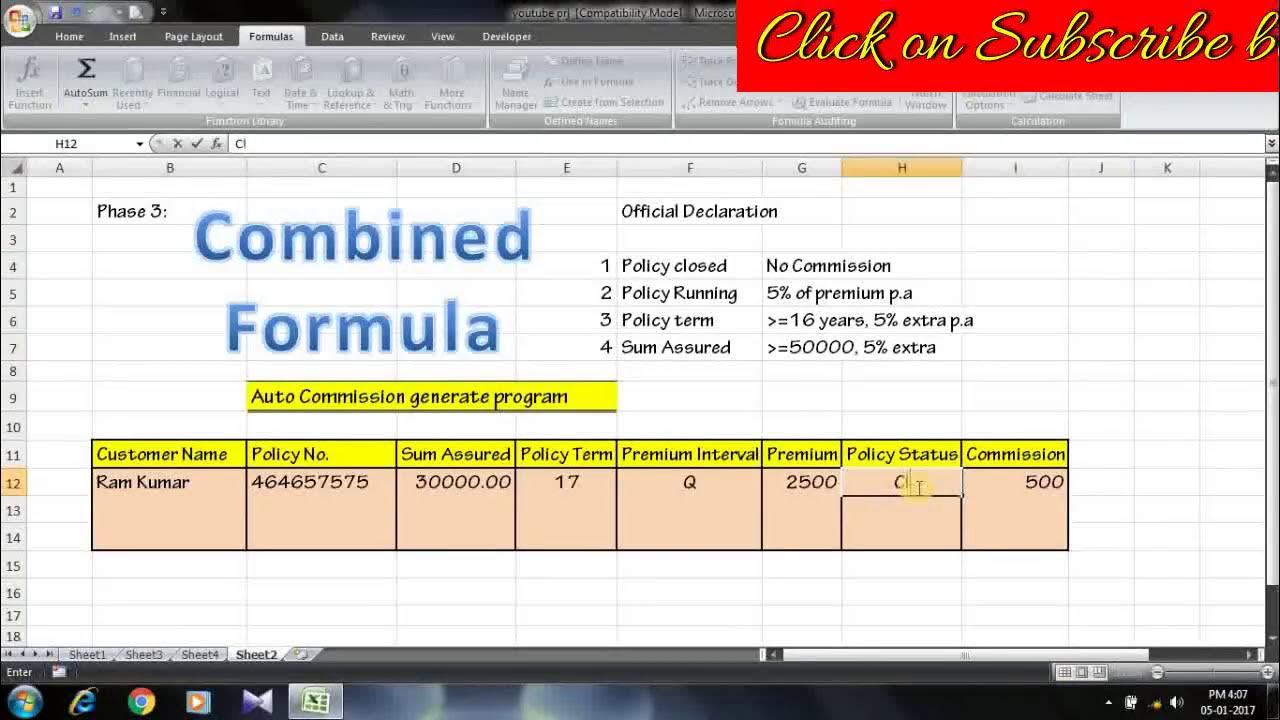 Excel Formula || How to Combine Formula in Ms Excel || Excel Formulas ...