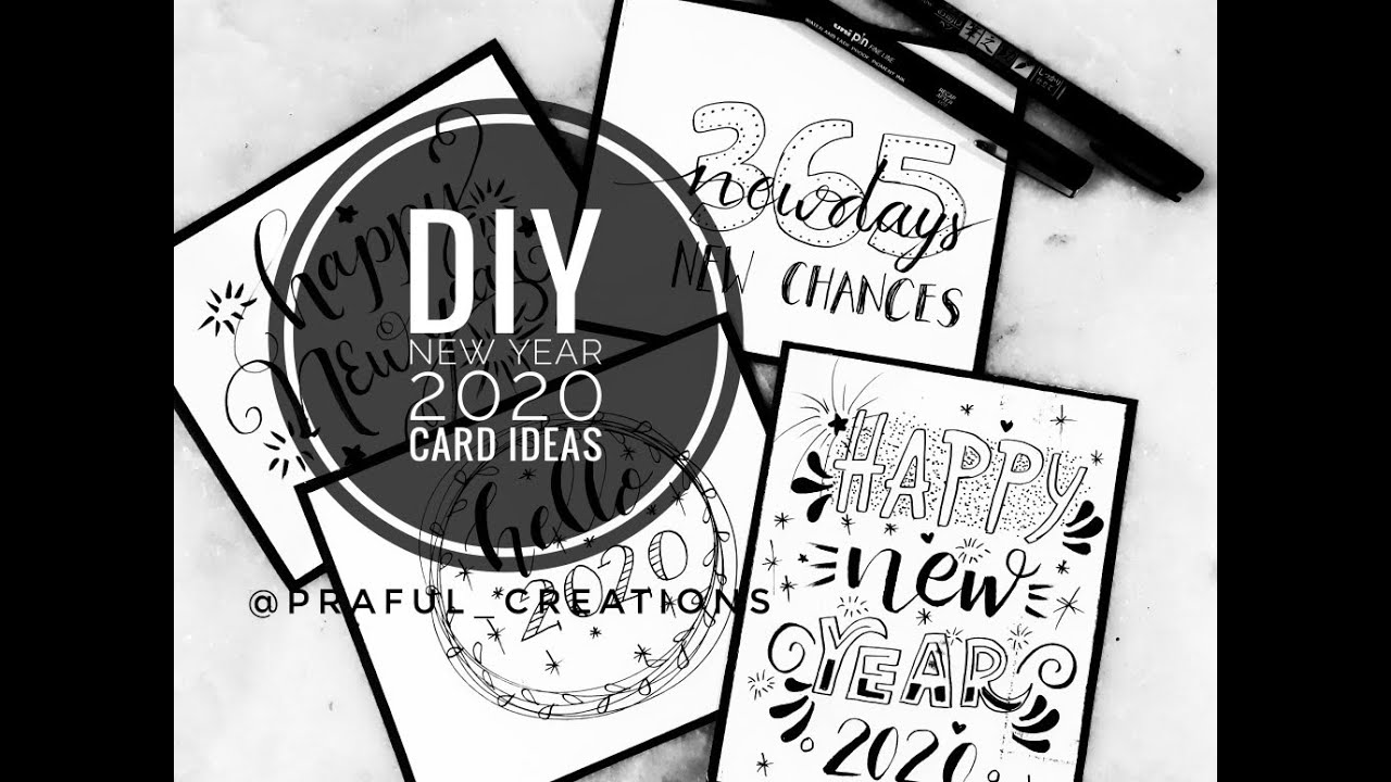 DIY New Year 2020 Card Ideas- Handmade Card - YouTube