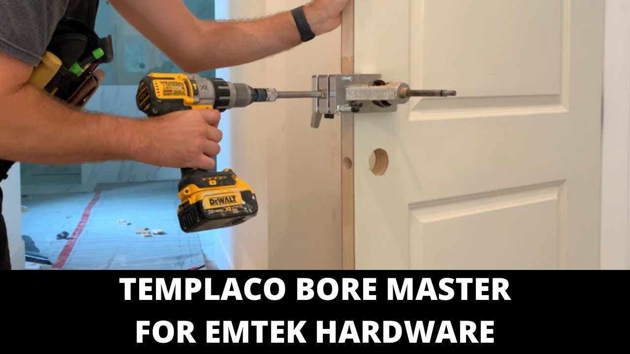 TEMPLACO Bore Master with EMTEK Deadbolt Hardware - YouTube