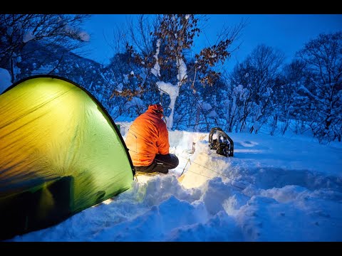 heavy snow, mountain camping #5 - .hilleberg-akto - YouTube