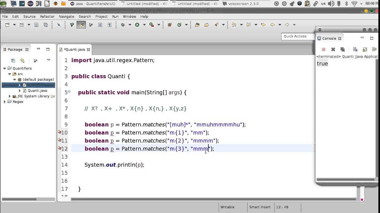 45 Java advanced RegEx Char Quantifiers التعابير النمطية مع محدد الكمية - YouTube