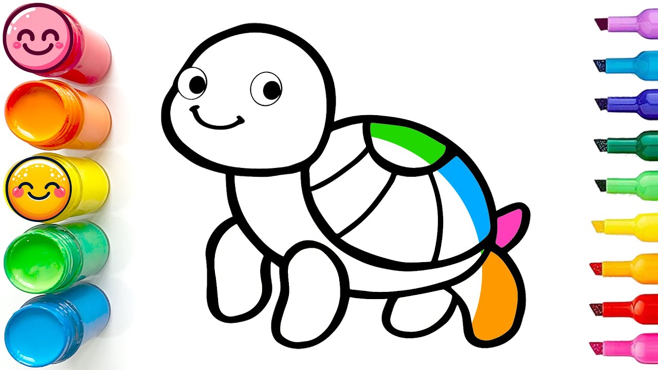 How to Draw a Cute Little Turtle | Easy Step by Step Tutorial - YouTube