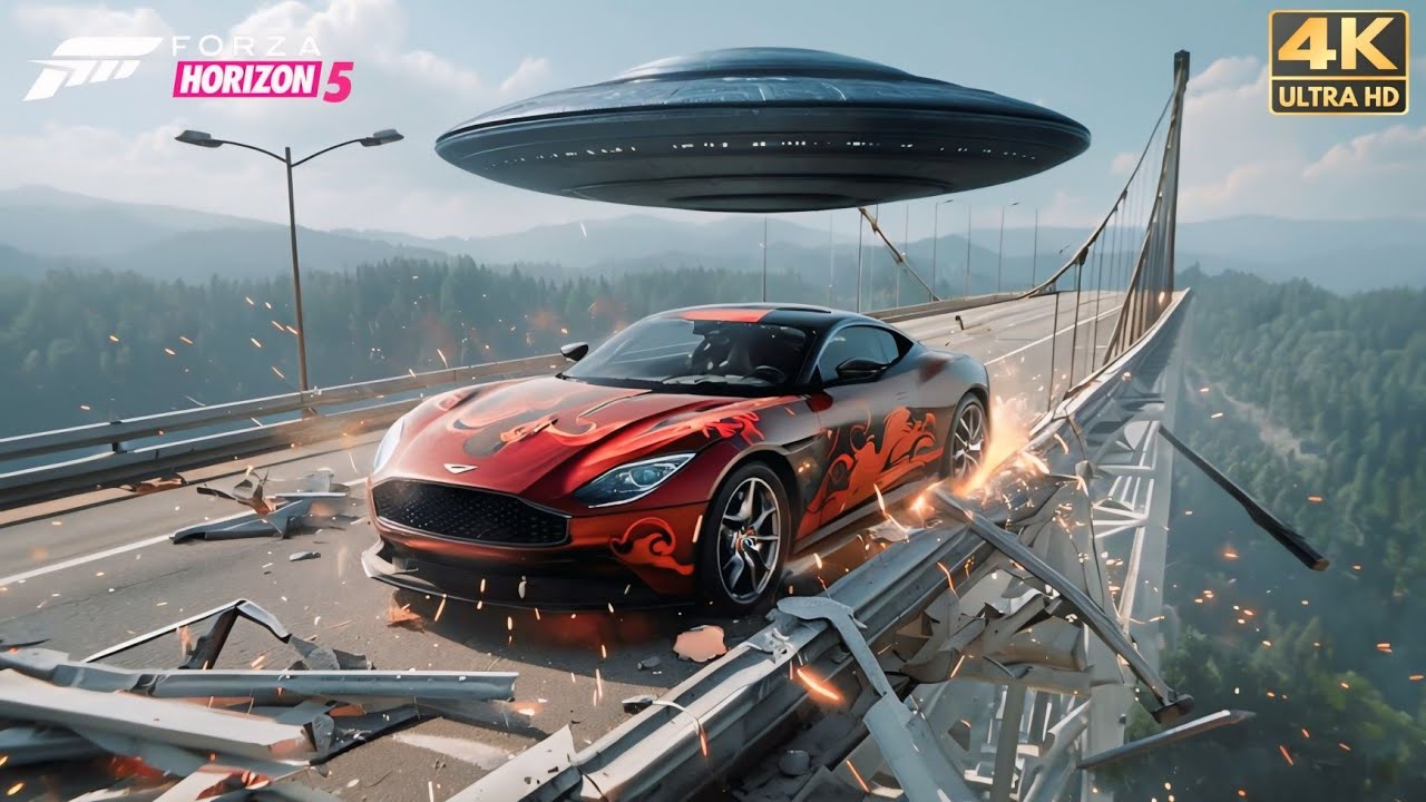 CRAZY ACCIDENT ON ROAD AUSTIN MARTIN DB11 FORZA HORIZON 5 - YouTube