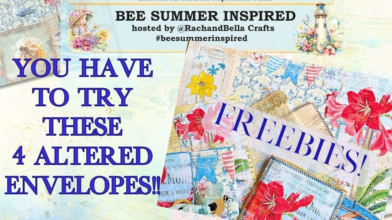 QUICK AND EASY - 4 ALTERED ENVELOPE IDEAS! WITH COLLAB FREEBIES!! - YouTube