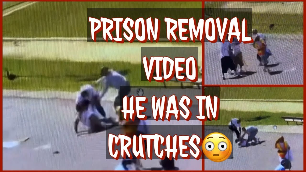 CRAZY PRISON VIDEO..GANG MEMBERS DID A VICIOUS ON A GUY WITH CRUTCHES ...