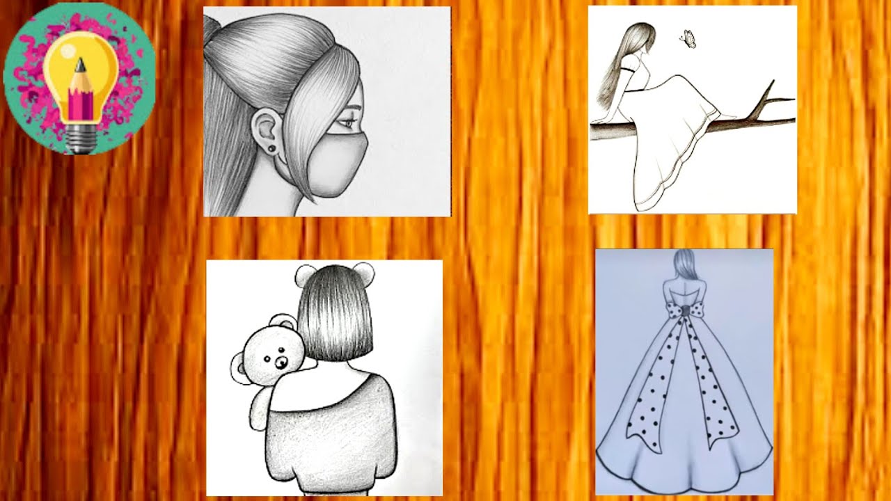 4Art How to draw a girl backside/beautiful girl from back side drawing ...