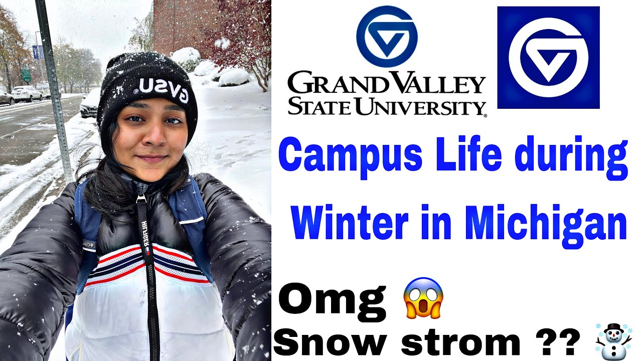 Snowy Day ️☃️ In University | USA 🇺🇸 | GVSU | INTERNATIONAL STUDENT 🇮🇳 ...