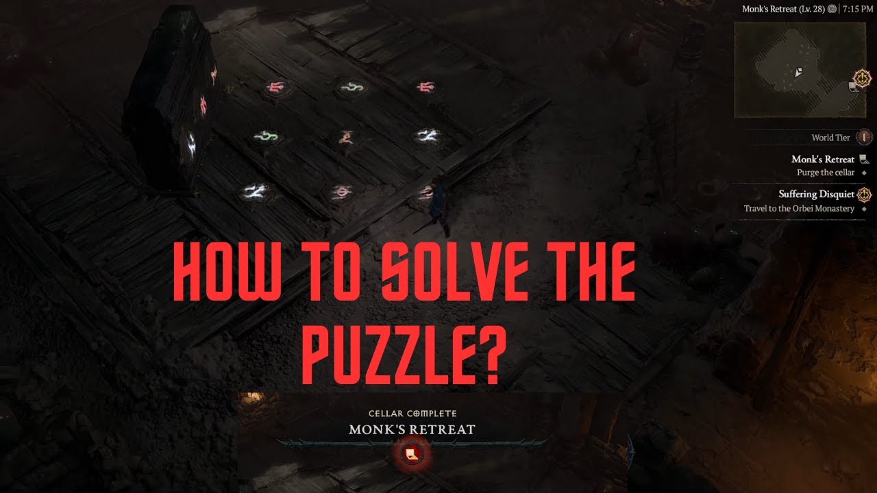 Monk's Retreat cellar puzzle | Diablo 4 - YouTube
