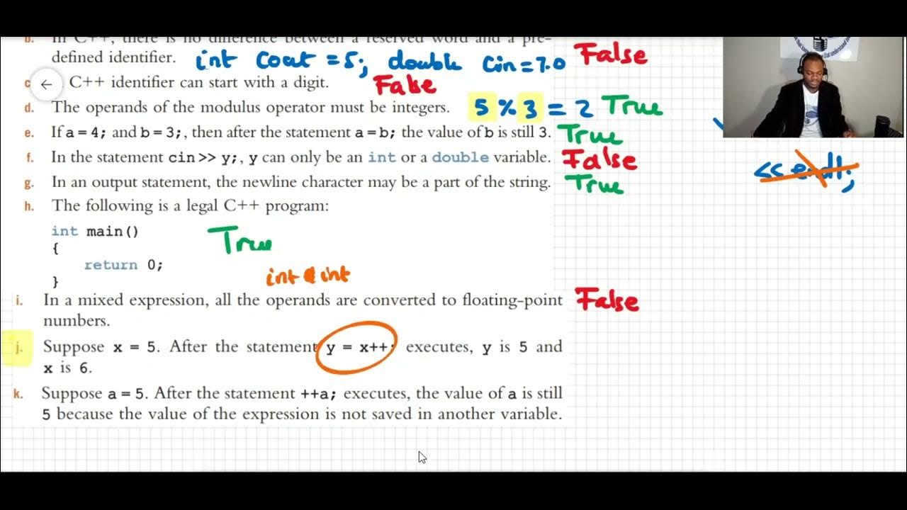 BASIC ELEMENTS OF C++ Exercises 2 Question 1.k) D S Malik C++ ...